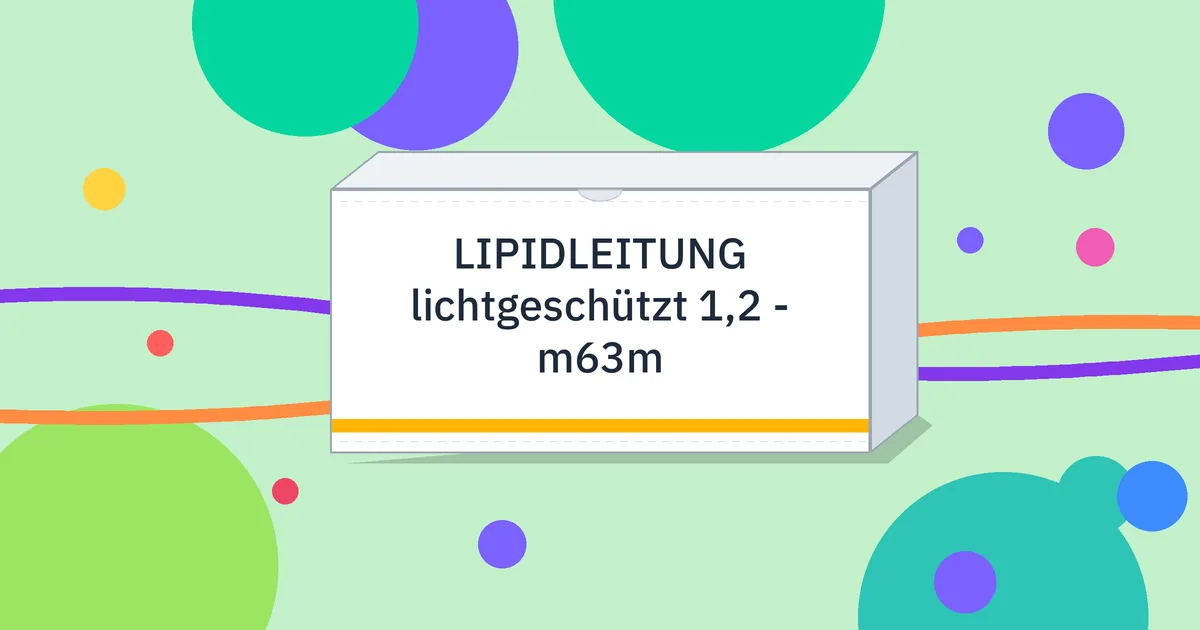 Symbolbild: Packung mit der Aufschrift LIPIDLEITUNG lichtgeschützt 1,2 -m63m (PZN 13909812) – Verfügbarkeit und Bezug in Apotheken in Frankfurt am Main