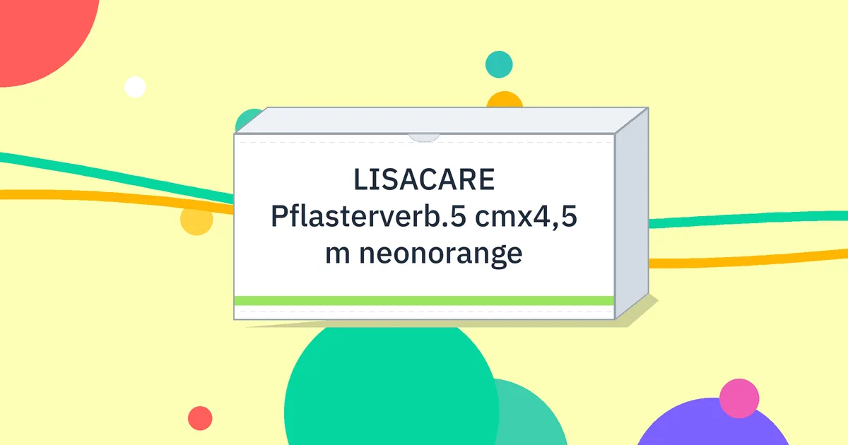 Symbolbild: Packung mit der Aufschrift LISACARE Pflasterverb.5 cmx4,5 m neonorange (PZN 17892008) – Verfügbarkeit und Bezug in Apotheken in Frankfurt am Main