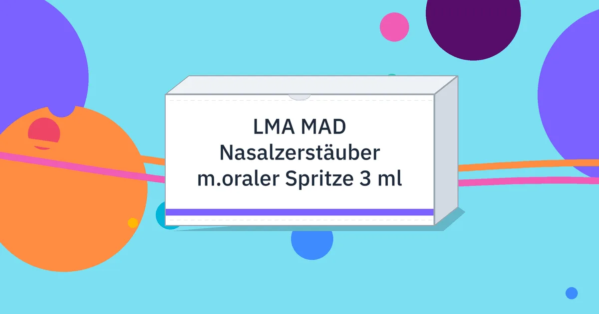 Symbolbild: Packung mit der Aufschrift LMA MAD Nasalzerstäuber m.oraler Spritze 3 ml (PZN 11089658) – Verfügbarkeit und Bezug in Apotheken in Frankfurt am Main