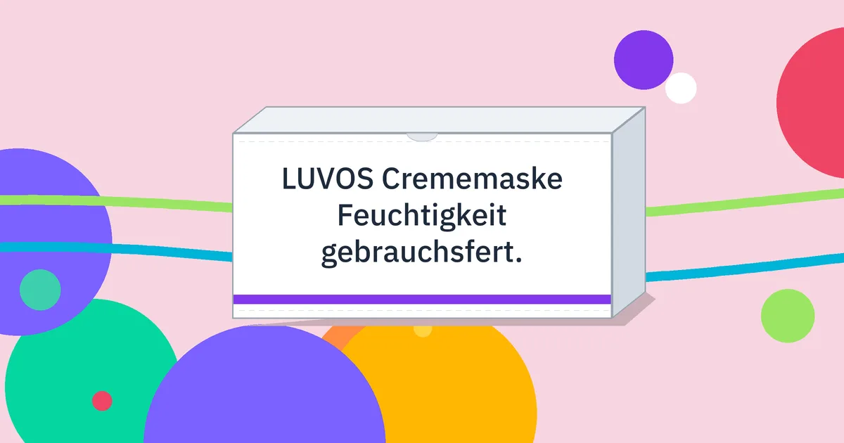 Symbolbild: Packung mit der Aufschrift LUVOS Crememaske Feuchtigkeit gebrauchsfert. (PZN 03161790) – Verfügbarkeit und Bezug in Apotheken in Frankfurt am Main