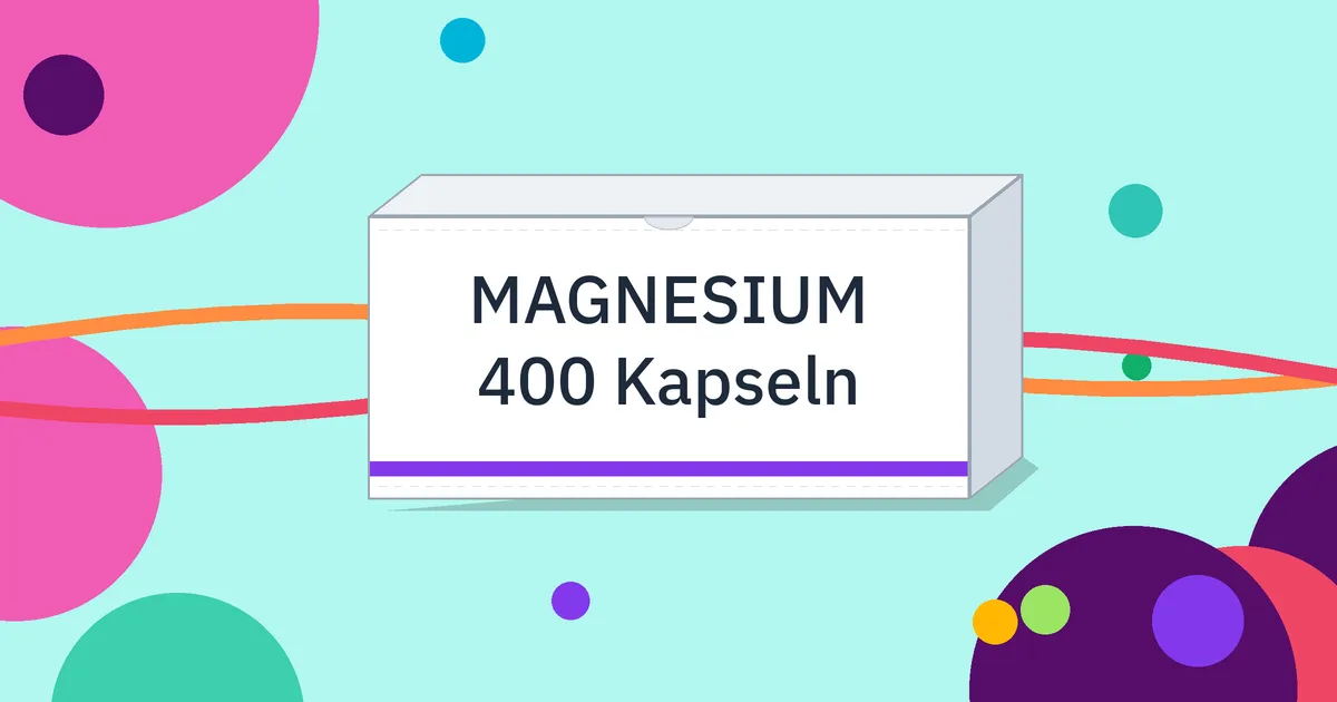 Symbolbild: Packung mit der Aufschrift MAGNESIUM 400 Kapseln (PZN 05880419) – Verfügbarkeit und Bezug in Apotheken in Frankfurt am Main
