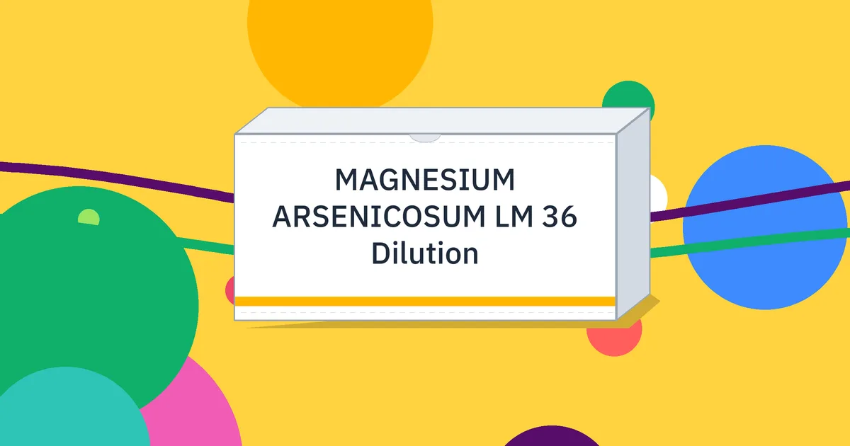 Symbolbild: Packung mit der Aufschrift MAGNESIUM ARSENICOSUM LM 36 Dilution (PZN 12936362) – Verfügbarkeit und Bezug in Apotheken in Frankfurt am Main