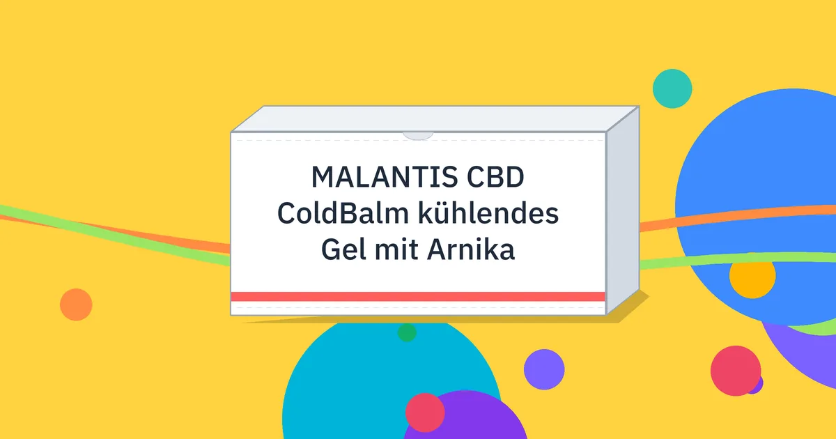 Symbolbild: Packung mit der Aufschrift MALANTIS CBD ColdBalm kühlendes Gel mit Arnika (PZN 18221434) – Verfügbarkeit und Bezug in Apotheken in Frankfurt am Main