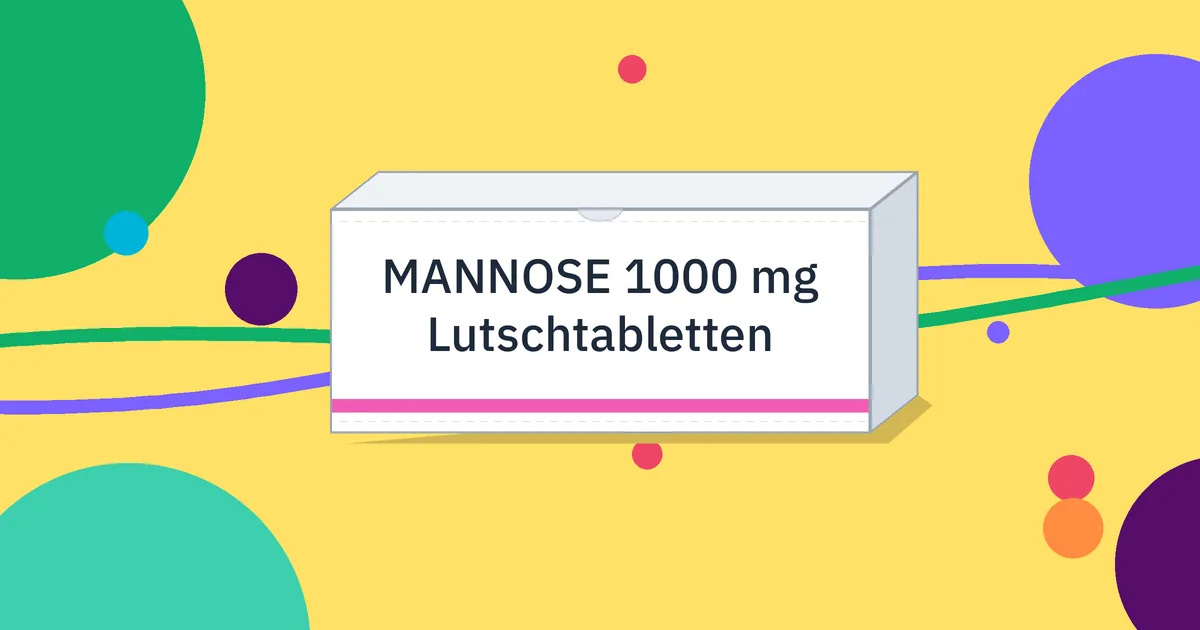 Symbolbild: Packung mit der Aufschrift MANNOSE 1000 mg Lutschtabletten (PZN 16313511) – Verfügbarkeit und Bezug in Apotheken in Frankfurt am Main