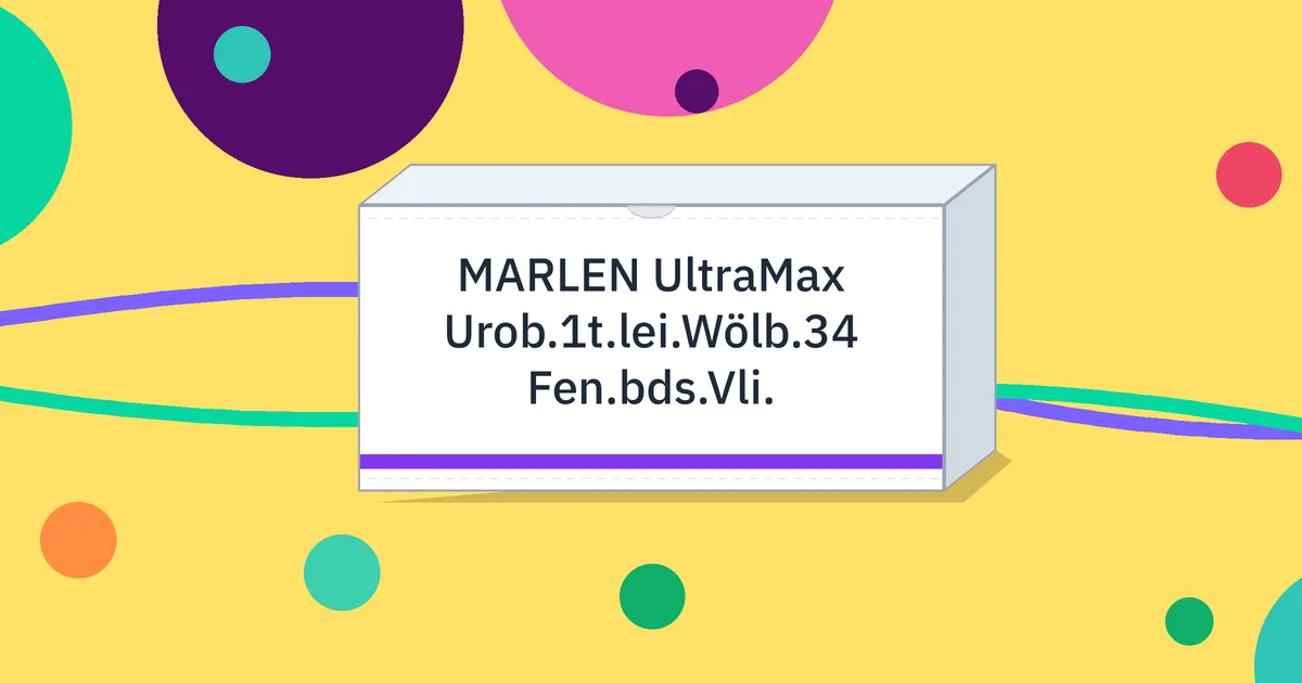 Symbolbild: Packung mit der Aufschrift MARLEN UltraMax Urob.1t.lei.Wölb.34 Fen.bds.Vli. (PZN 05354375) – Verfügbarkeit und Bezug in Apotheken in Frankfurt am Main