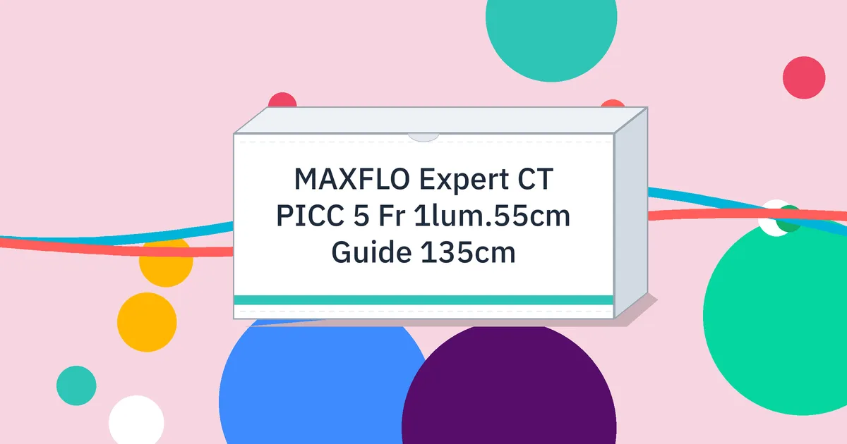 Symbolbild: Packung mit der Aufschrift MAXFLO Expert CT PICC 5 Fr 1lum.55cm Guide 135cm (PZN 15209094) – Verfügbarkeit und Bezug in Apotheken in Frankfurt am Main