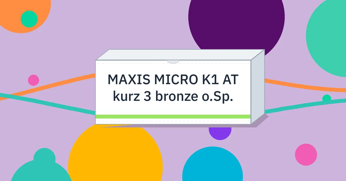 Symbolbild: Packung mit der Aufschrift MAXIS MICRO K1 AT kurz 3 bronze o.Sp. (PZN 17671454) – Verfügbarkeit und Bezug in Apotheken in Frankfurt am Main