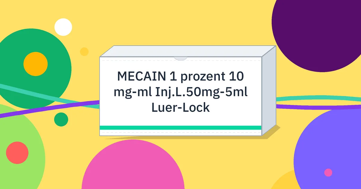 Symbolbild: Packung mit der Aufschrift MECAIN 1 prozent 10 mg-ml Inj.L.50mg-5ml Luer-Lock (PZN 11356243) – Verfügbarkeit und Bezug in Apotheken in Frankfurt am Main