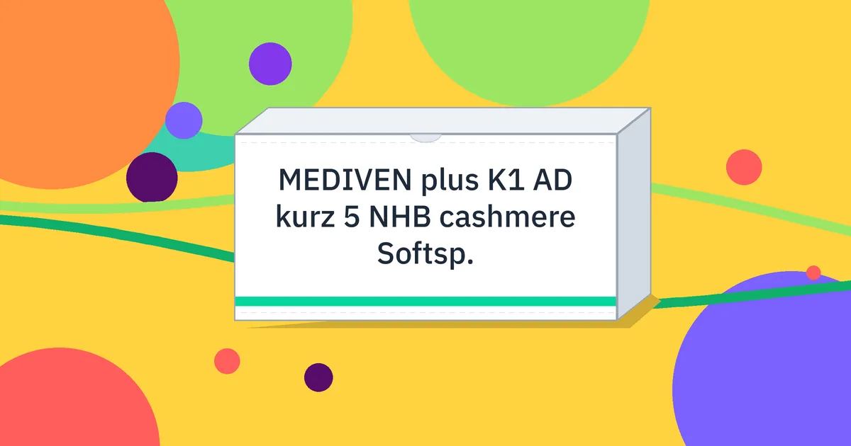 Symbolbild: Packung mit der Aufschrift MEDIVEN plus K1 AD kurz 5 NHB cashmere Softsp. (PZN 15897786) – Verfügbarkeit und Bezug in Apotheken in Frankfurt am Main