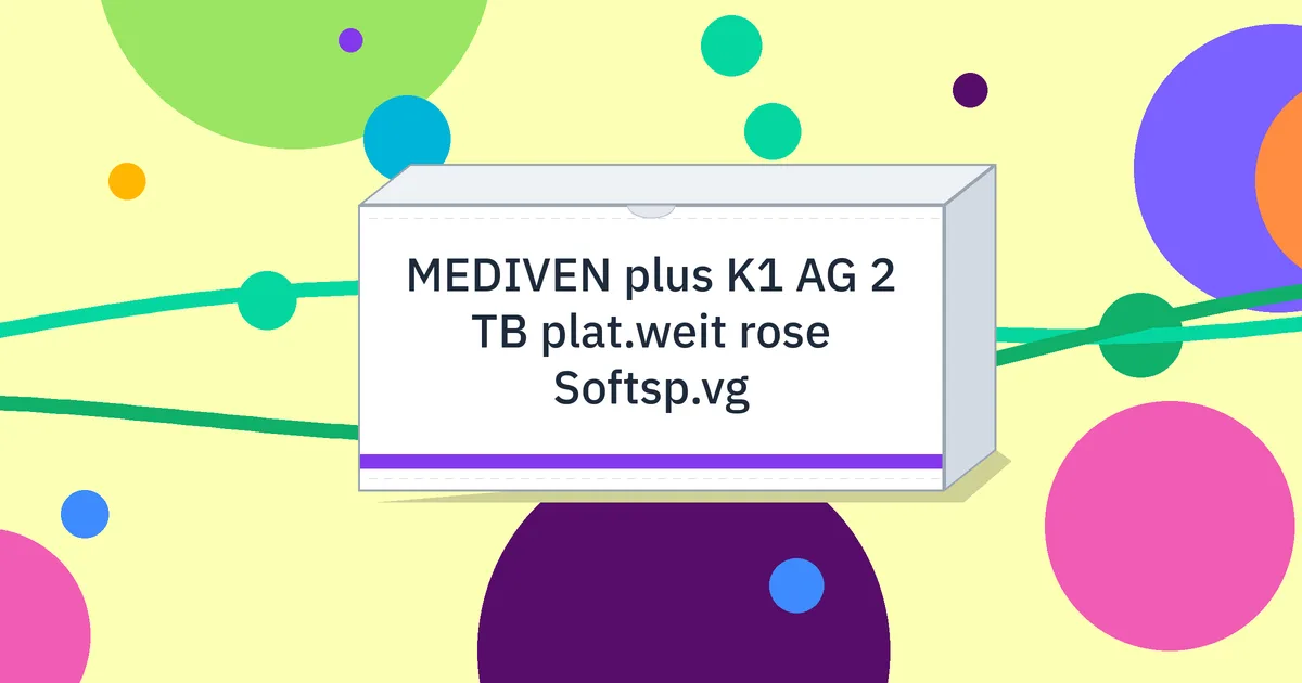 Symbolbild: Packung mit der Aufschrift MEDIVEN plus K1 AG 2 TB plat.weit rose Softsp.vg (PZN 15061450) – Verfügbarkeit und Bezug in Apotheken in Frankfurt am Main