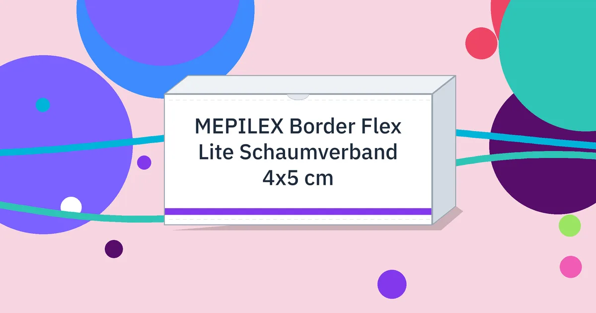 Symbolbild: Packung mit der Aufschrift MEPILEX Border Flex Lite Schaumverband 4x5 cm (PZN 19667209) – Verfügbarkeit und Bezug in Apotheken in Frankfurt am Main