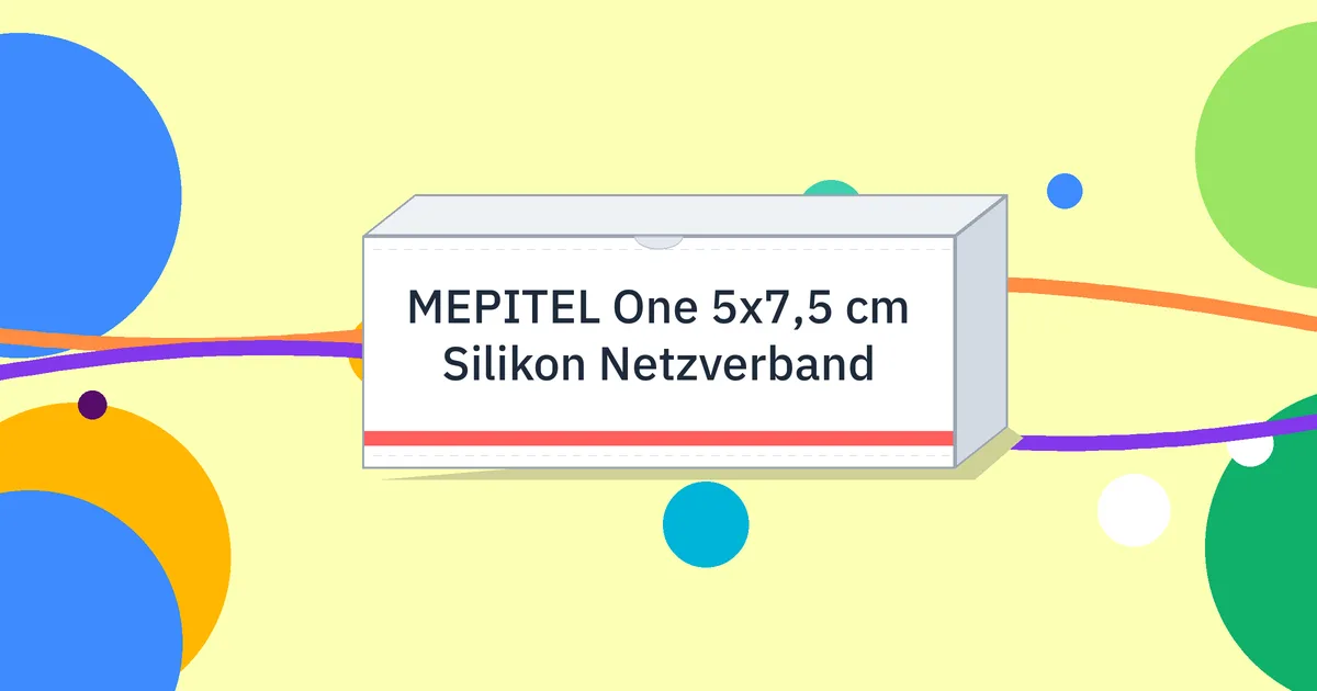 Symbolbild: Packung mit der Aufschrift MEPITEL One 5x7,5 cm Silikon Netzverband (PZN 19827765) – Verfügbarkeit und Bezug in Apotheken in Frankfurt am Main