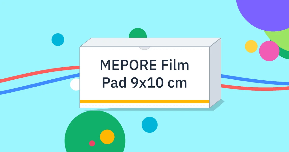Symbolbild: Packung mit der Aufschrift MEPORE Film Pad 9x10 cm (PZN 14334101) – Verfügbarkeit und Bezug in Apotheken in Frankfurt am Main