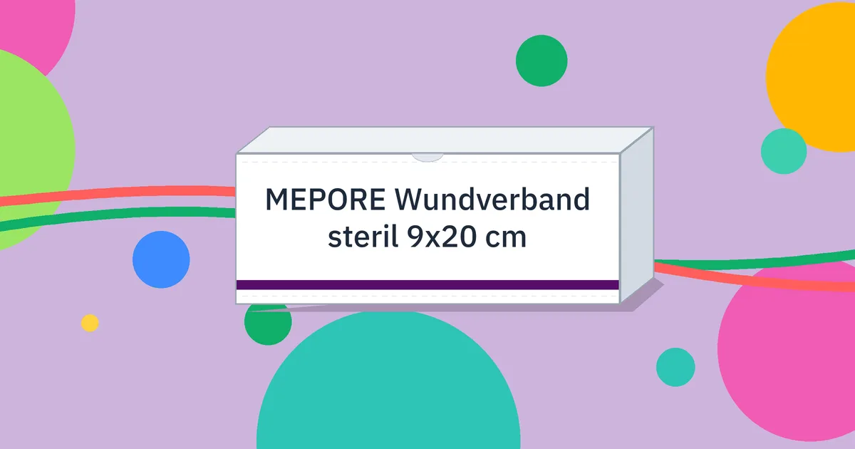 Symbolbild: Packung mit der Aufschrift MEPORE Wundverband steril 9x20 cm (PZN 19207761) – Verfügbarkeit und Bezug in Apotheken in Frankfurt am Main
