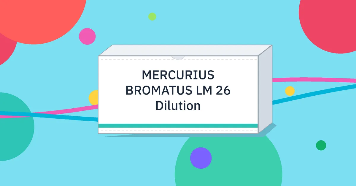 Symbolbild: Packung mit der Aufschrift MERCURIUS BROMATUS LM 26 Dilution (PZN 12949206) – Verfügbarkeit und Bezug in Apotheken in Frankfurt am Main