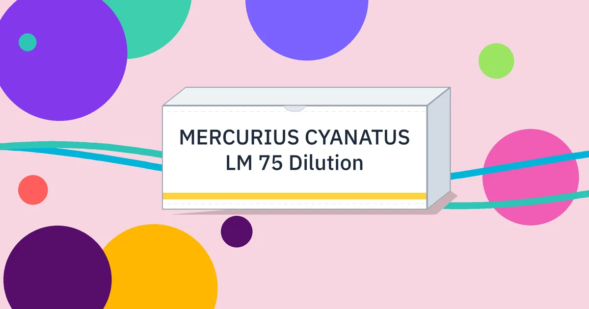 Symbolbild: Packung mit der Aufschrift MERCURIUS CYANATUS LM 75 Dilution (PZN 12951143) – Verfügbarkeit und Bezug in Apotheken in Frankfurt am Main