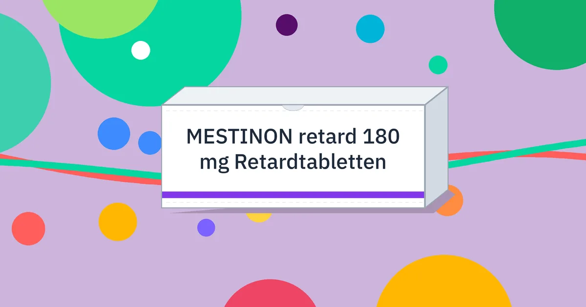 Symbolbild: Packung mit der Aufschrift MESTINON retard 180 mg Retardtabletten (PZN 17276568) – Verfügbarkeit und Bezug in Apotheken in Frankfurt am Main