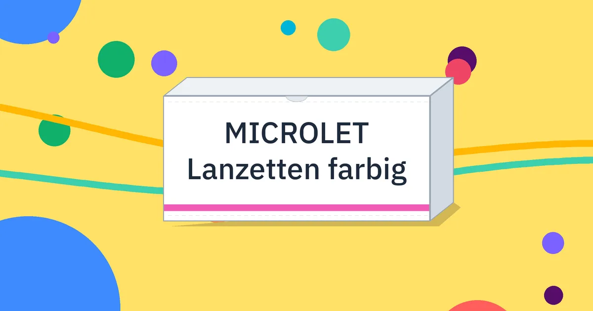 Symbolbild: Packung mit der Aufschrift MICROLET Lanzetten farbig (PZN 20322941) – Verfügbarkeit und Bezug in Apotheken in Frankfurt am Main