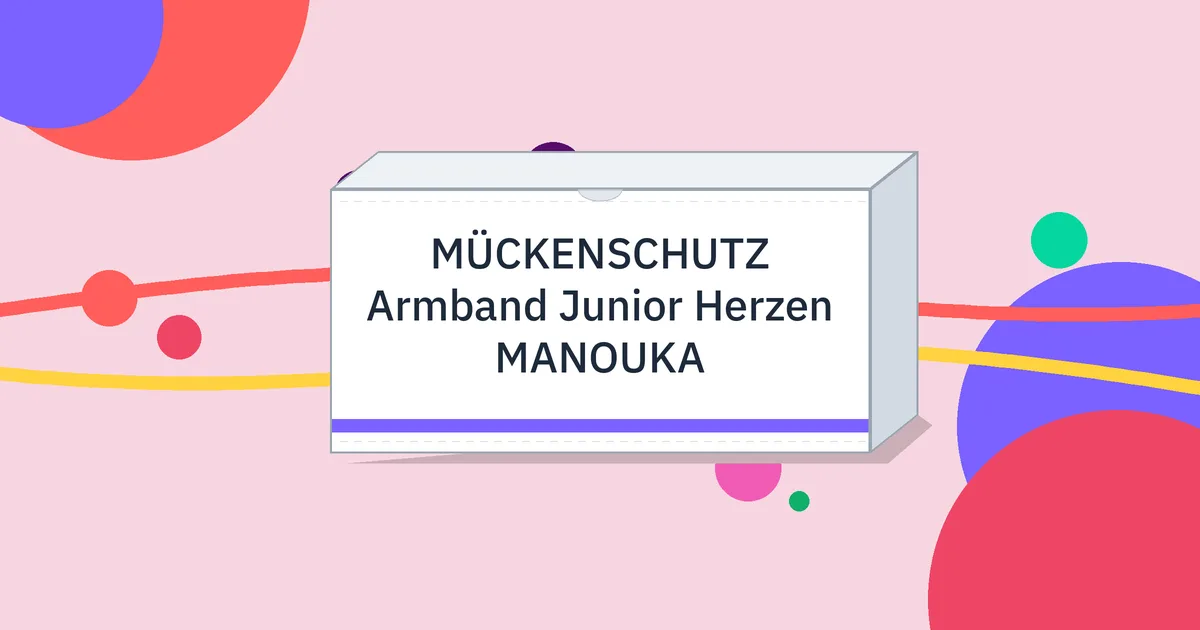 Symbolbild: Packung mit der Aufschrift MÜCKENSCHUTZ Armband Junior Herzen MANOUKA (PZN 19944560) – Verfügbarkeit und Bezug in Apotheken in Frankfurt am Main