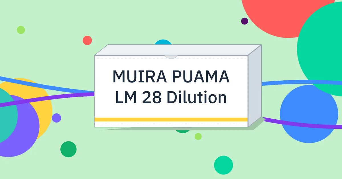 Symbolbild: Packung mit der Aufschrift MUIRA PUAMA LM 28 Dilution (PZN 13611395) – Verfügbarkeit und Bezug in Apotheken in Frankfurt am Main