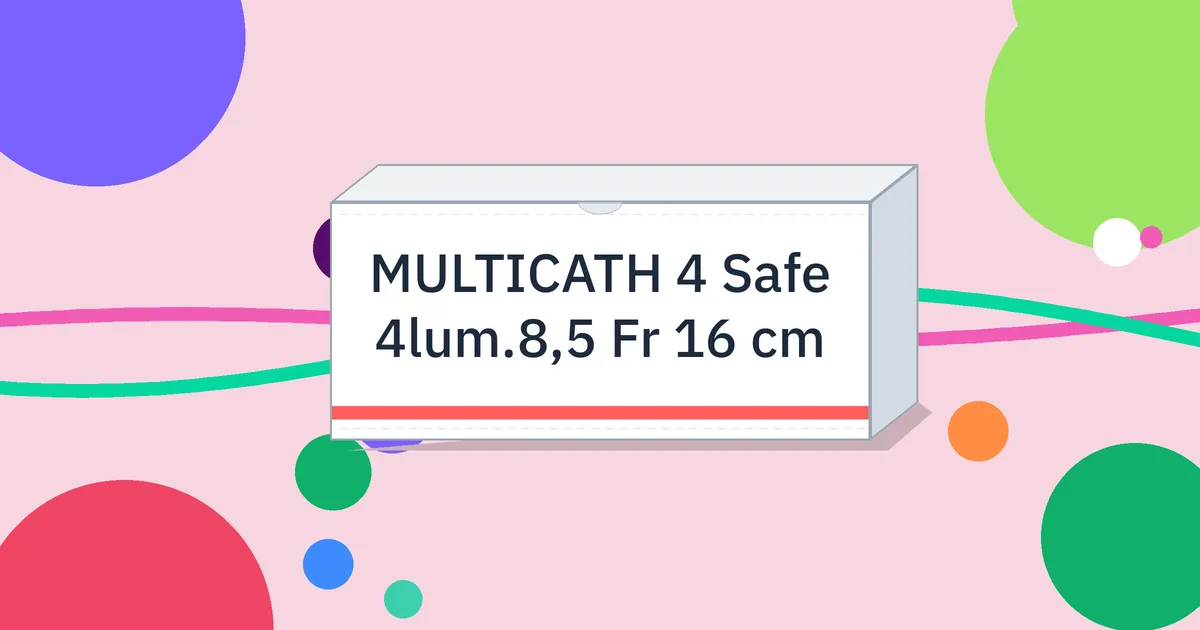 Symbolbild: Packung mit der Aufschrift MULTICATH 4 Safe 4lum.8,5 Fr 16 cm (PZN 09782412) – Verfügbarkeit und Bezug in Apotheken in Frankfurt am Main