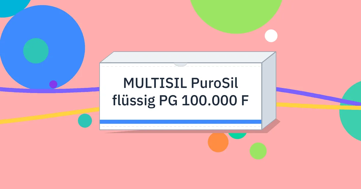 Symbolbild: Packung mit der Aufschrift MULTISIL PuroSil flüssig PG 100.000 F (PZN 15393695) – Verfügbarkeit und Bezug in Apotheken in Frankfurt am Main