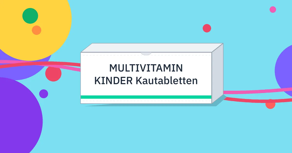 Symbolbild: Packung mit der Aufschrift MULTIVITAMIN KINDER Kautabletten (PZN 17890937) – Verfügbarkeit und Bezug in Apotheken in Frankfurt am Main