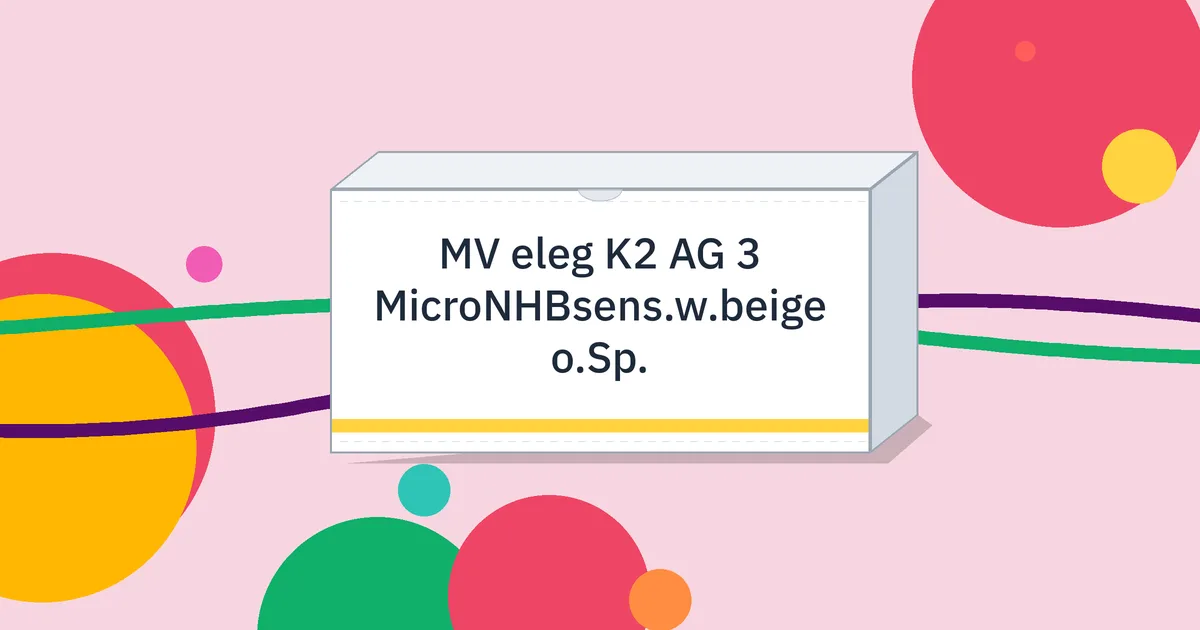 Symbolbild: Packung mit der Aufschrift MV eleg K2 AG 3 MicroNHBsens.w.beige o.Sp. (PZN 15725625) – Verfügbarkeit und Bezug in Apotheken in Frankfurt am Main