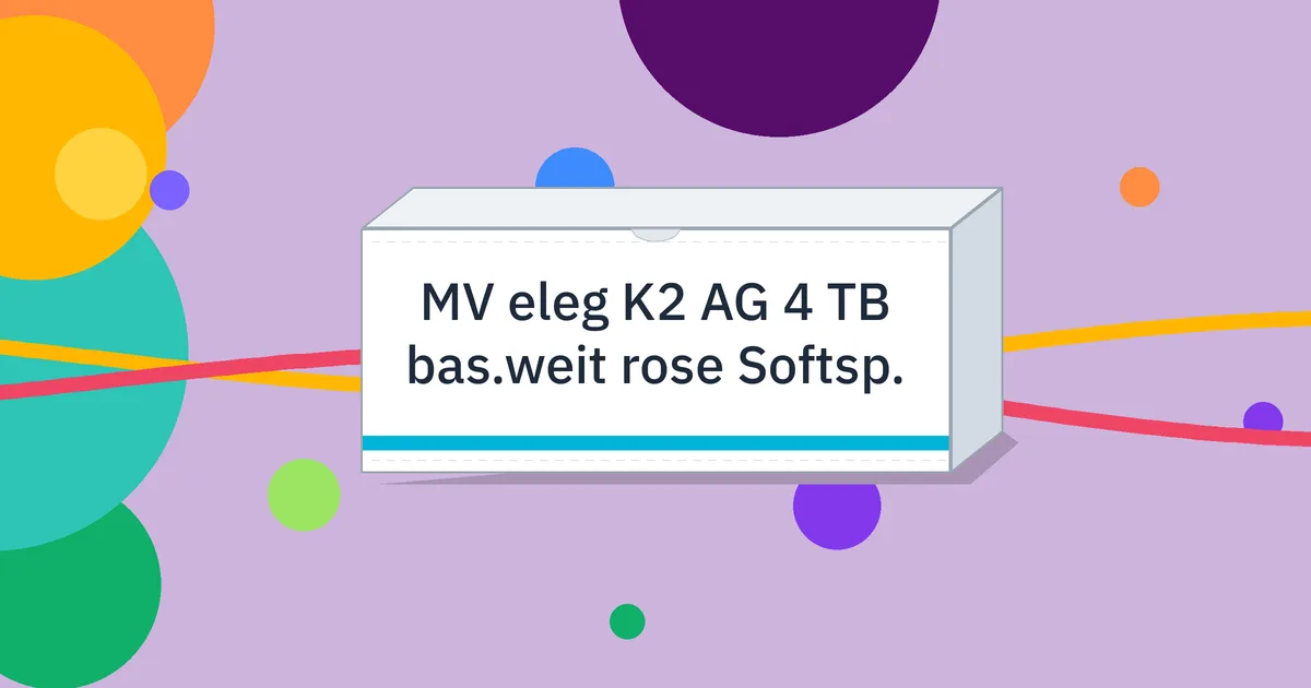 Symbolbild: Packung mit der Aufschrift MV eleg K2 AG 4 TB bas.weit rose Softsp. (PZN 14700617) – Verfügbarkeit und Bezug in Apotheken in Frankfurt am Main