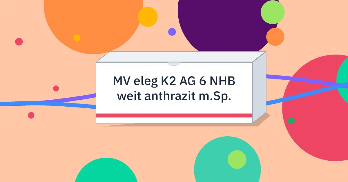 Symbolbild: Packung mit der Aufschrift MV eleg K2 AG 6 NHB weit anthrazit m.Sp. (PZN 15728138) – Verfügbarkeit und Bezug in Apotheken in Frankfurt am Main