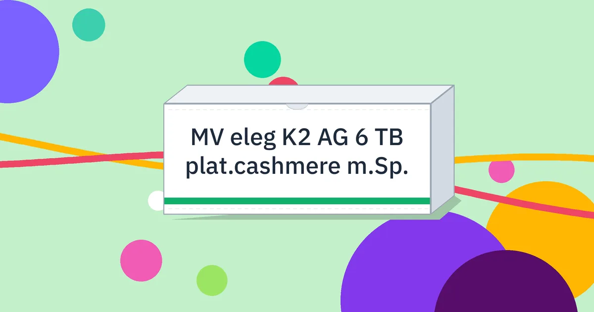 Symbolbild: Packung mit der Aufschrift MV eleg K2 AG 6 TB plat.cashmere m.Sp. (PZN 14677249) – Verfügbarkeit und Bezug in Apotheken in Frankfurt am Main