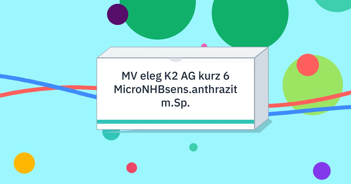 Symbolbild: Packung mit der Aufschrift MV eleg K2 AG kurz 6 MicroNHBsens.anthrazit m.Sp. (PZN 16071137) – Verfügbarkeit und Bezug in Apotheken in Frankfurt am Main