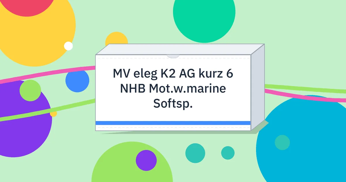 Symbolbild: Packung mit der Aufschrift MV eleg K2 AG kurz 6 NHB Mot.w.marine Softsp. (PZN 15713622) – Verfügbarkeit und Bezug in Apotheken in Frankfurt am Main