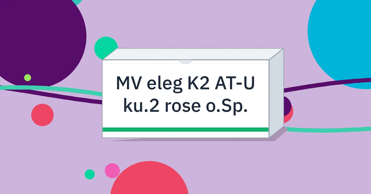 Symbolbild: Packung mit der Aufschrift MV eleg K2 AT-U ku.2 rose o.Sp. (PZN 15292273) – Verfügbarkeit und Bezug in Apotheken in Frankfurt am Main