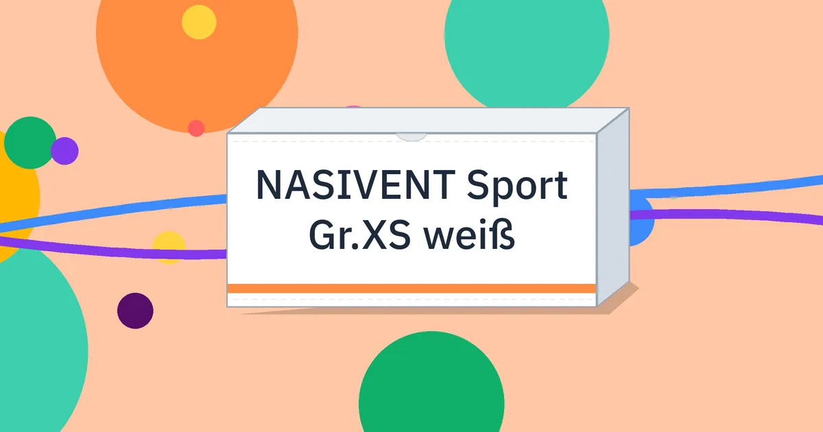 Symbolbild: Packung mit der Aufschrift NASIVENT Sport Gr.XS weiß (PZN 16882798) – Verfügbarkeit und Bezug in Apotheken in Frankfurt am Main
