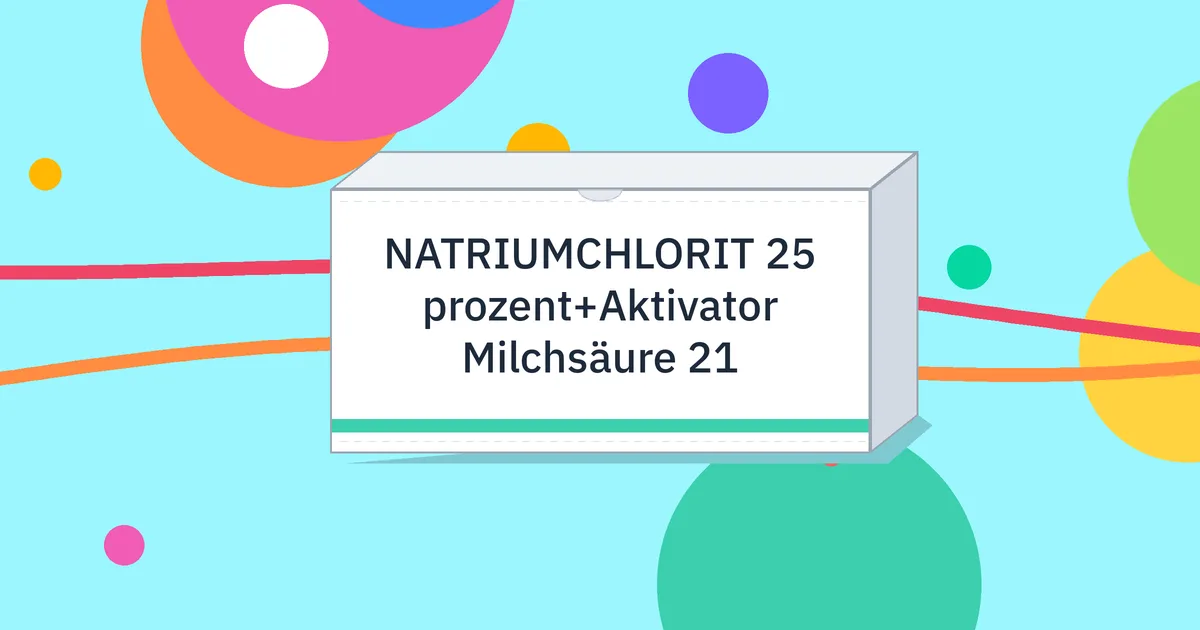 Symbolbild: Packung mit der Aufschrift NATRIUMCHLORIT 25 prozent+Aktivator Milchsäure 21 (PZN 16333241) – Verfügbarkeit und Bezug in Apotheken in Frankfurt am Main