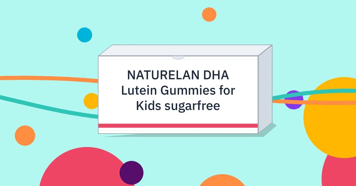 Symbolbild: Packung mit der Aufschrift NATURELAN DHA Lutein Gummies for Kids sugarfree (PZN 19392474) – Verfügbarkeit und Bezug in Apotheken in Frankfurt am Main