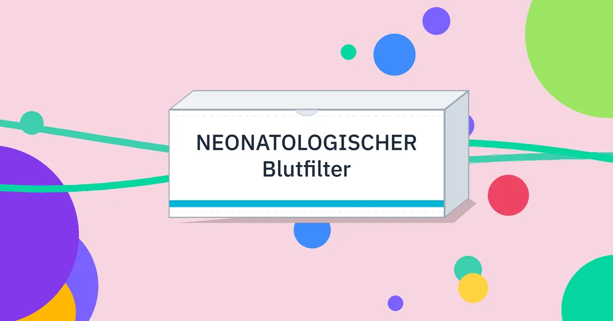 Symbolbild: Packung mit der Aufschrift NEONATOLOGISCHER Blutfilter (PZN 06890147) – Verfügbarkeit und Bezug in Apotheken in Frankfurt am Main