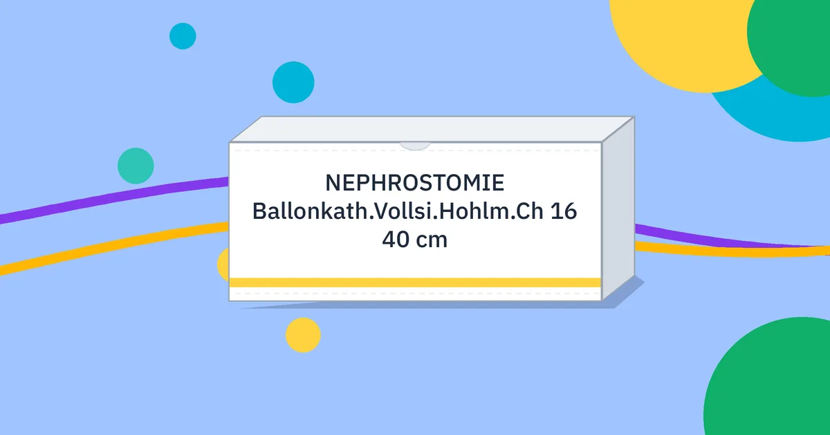 Symbolbild: Packung mit der Aufschrift NEPHROSTOMIE Ballonkath.Vollsi.Hohlm.Ch 16 40 cm (PZN 00443335) – Verfügbarkeit und Bezug in Apotheken in Frankfurt am Main