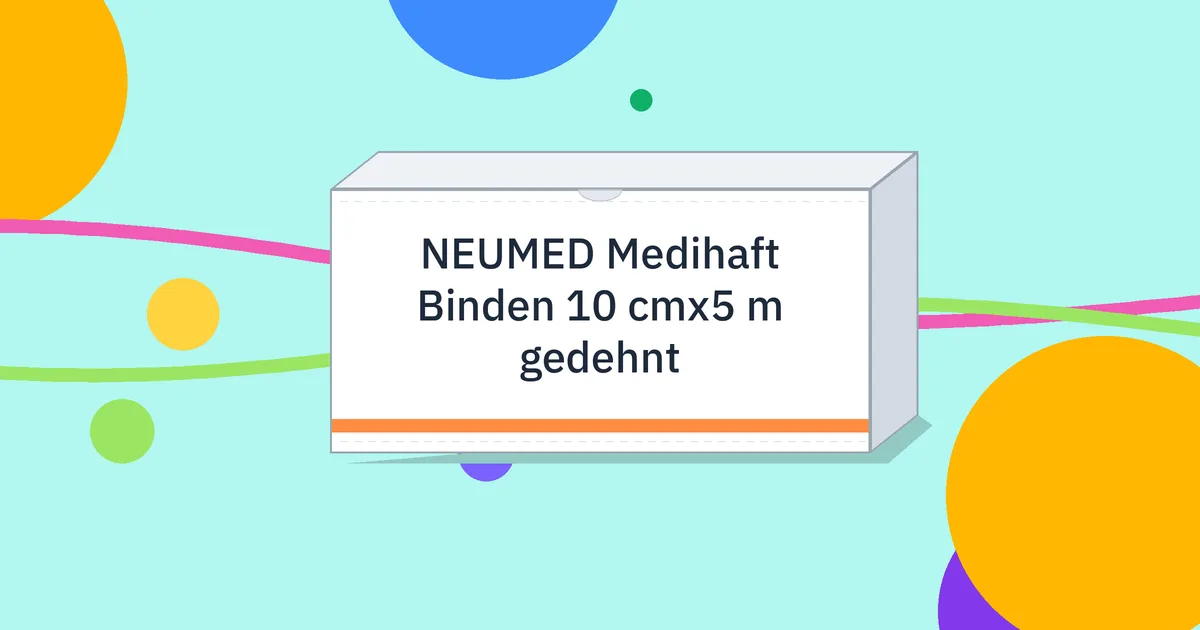 Symbolbild: Packung mit der Aufschrift NEUMED Medihaft Binden 10 cmx5 m gedehnt (PZN 04480362) – Verfügbarkeit und Bezug in Apotheken in Frankfurt am Main
