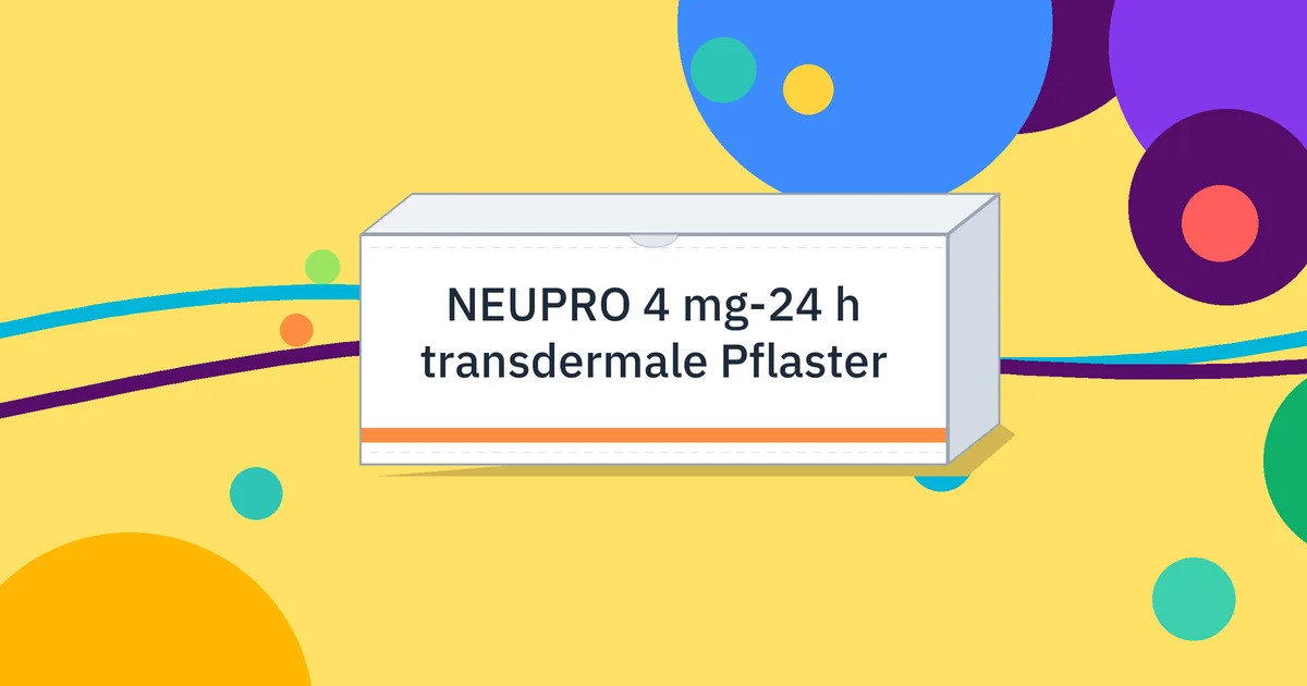 Symbolbild: Packung mit der Aufschrift NEUPRO 4 mg-24 h transdermale Pflaster (PZN 02839511) – Verfügbarkeit und Bezug in Apotheken in Frankfurt am Main