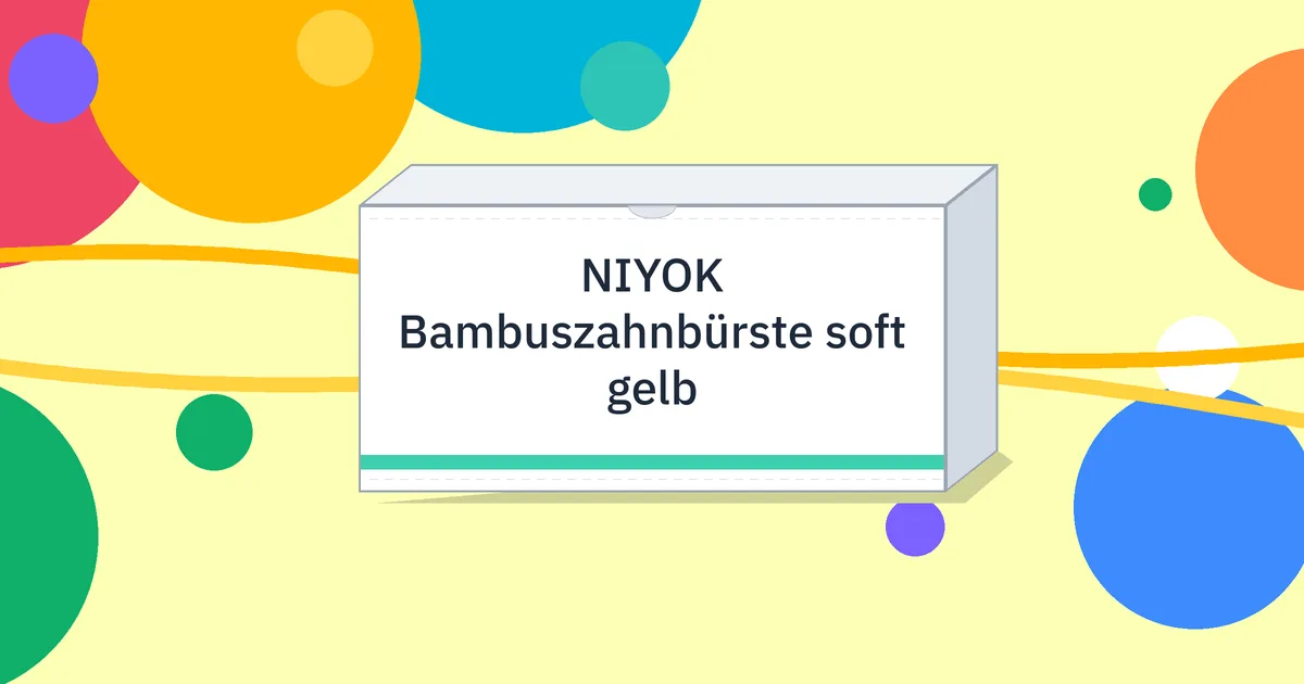 Symbolbild: Packung mit der Aufschrift NIYOK Bambuszahnbürste soft gelb (PZN 20609476) – Verfügbarkeit und Bezug in Apotheken in Frankfurt am Main