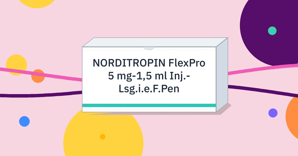 Symbolbild: Packung mit der Aufschrift NORDITROPIN FlexPro 5 mg-1,5 ml Inj.-Lsg.i.e.F.Pen (PZN 10216451) – Verfügbarkeit und Bezug in Apotheken in Frankfurt am Main