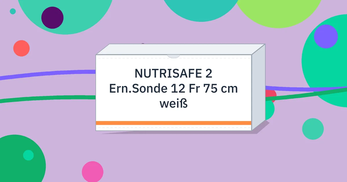 Symbolbild: Packung mit der Aufschrift NUTRISAFE 2 Ern.Sonde 12 Fr 75 cm weiß (PZN 12907372) – Verfügbarkeit und Bezug in Apotheken in Frankfurt am Main
