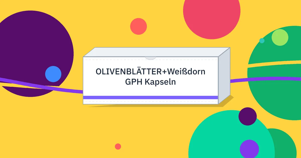 Symbolbild: Packung mit der Aufschrift OLIVENBLÄTTER+Weißdorn GPH Kapseln (PZN 00963371) – Verfügbarkeit und Bezug in Apotheken in Frankfurt am Main