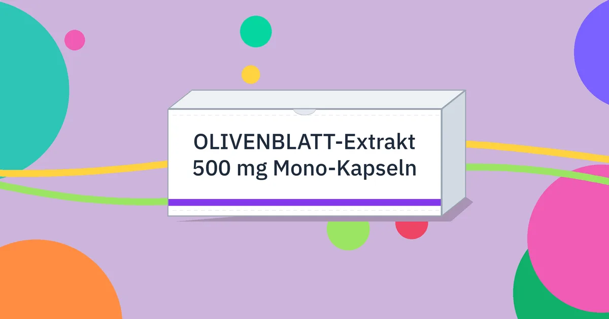 Symbolbild: Packung mit der Aufschrift OLIVENBLATT-Extrakt 500 mg Mono-Kapseln (PZN 12597167) – Verfügbarkeit und Bezug in Apotheken in Frankfurt am Main