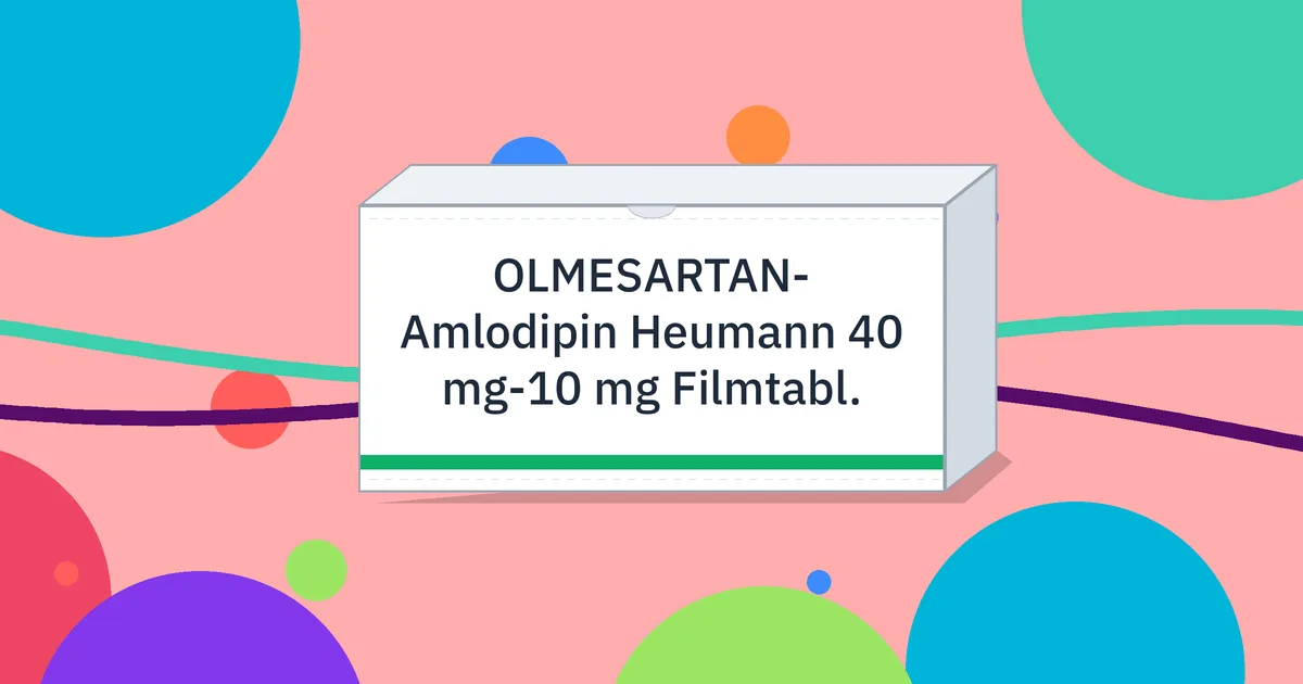 Symbolbild: Packung mit der Aufschrift OLMESARTAN-Amlodipin Heumann 40 mg-10 mg Filmtabl. (PZN 14214845) – Verfügbarkeit und Bezug in Apotheken in Frankfurt am Main