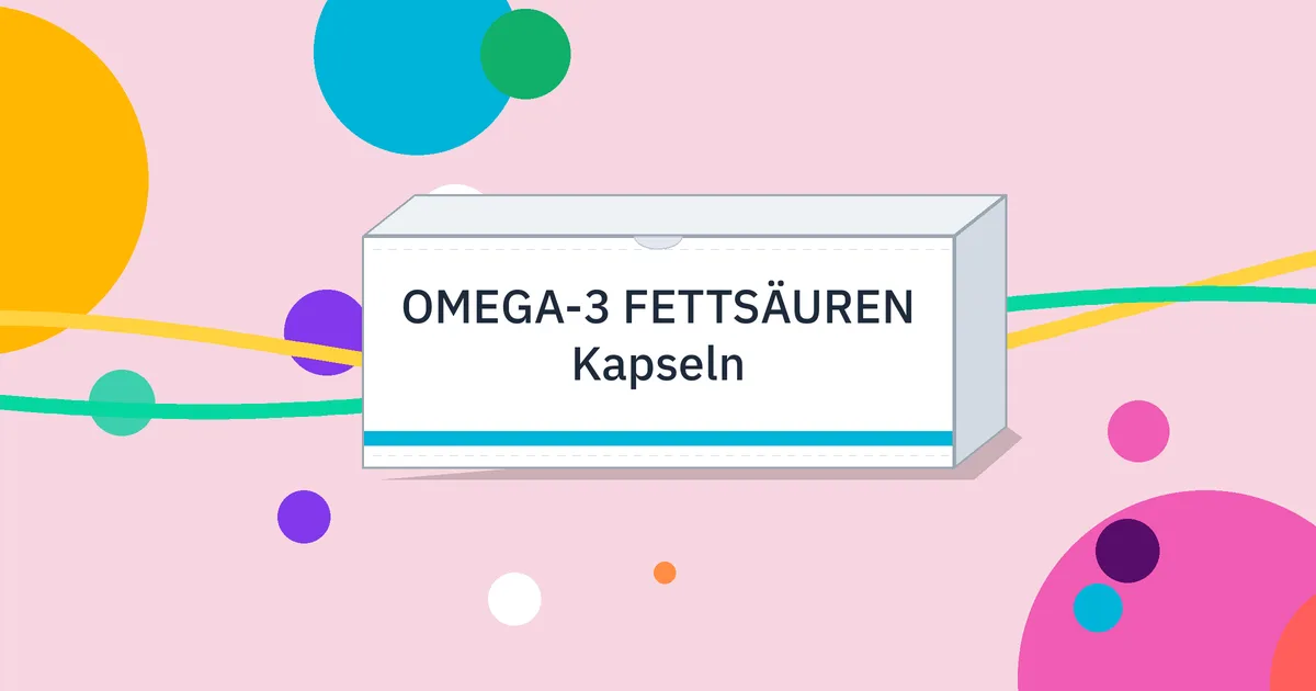 Symbolbild: Packung mit der Aufschrift OMEGA-3 FETTSÄUREN Kapseln (PZN 12899253) – Verfügbarkeit und Bezug in Apotheken in Frankfurt am Main