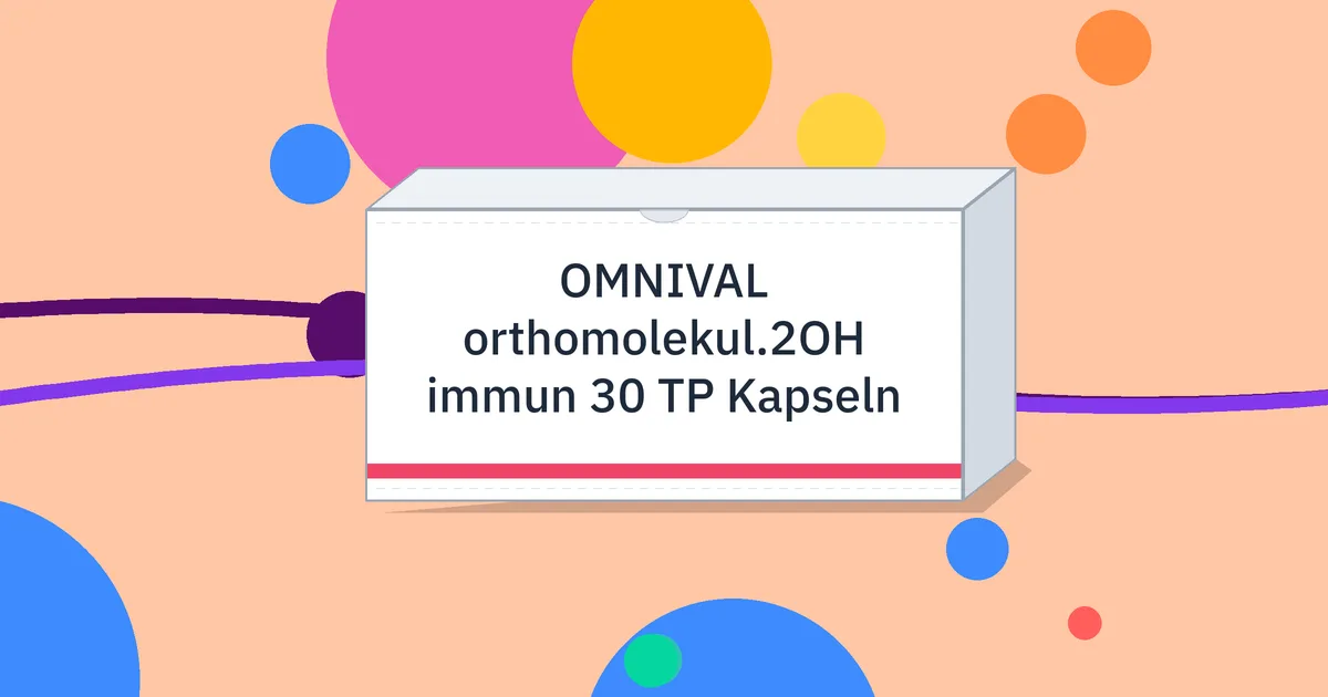 Symbolbild: Packung mit der Aufschrift OMNIVAL orthomolekul.2OH immun 30 TP Kapseln (PZN 06588520) – Verfügbarkeit und Bezug in Apotheken in Frankfurt am Main