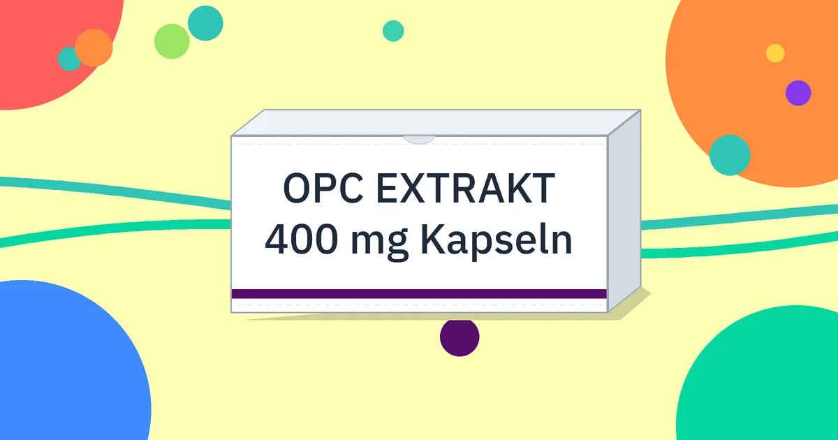 Symbolbild: Packung mit der Aufschrift OPC EXTRAKT 400 mg Kapseln (PZN 10189607) – Verfügbarkeit und Bezug in Apotheken in Frankfurt am Main